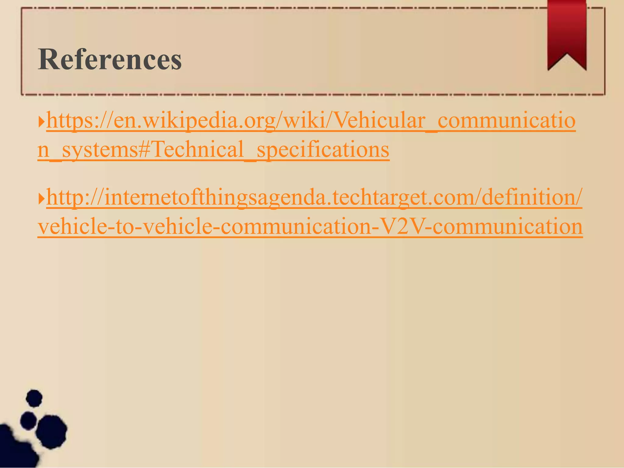 V2V communications | PPTX