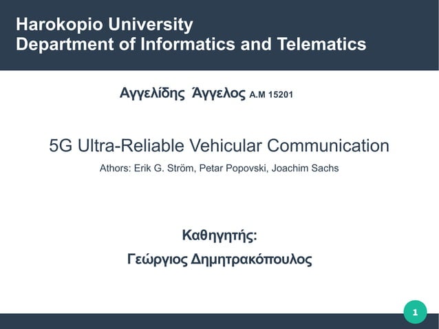 V2X communication on 5G networks | PDF