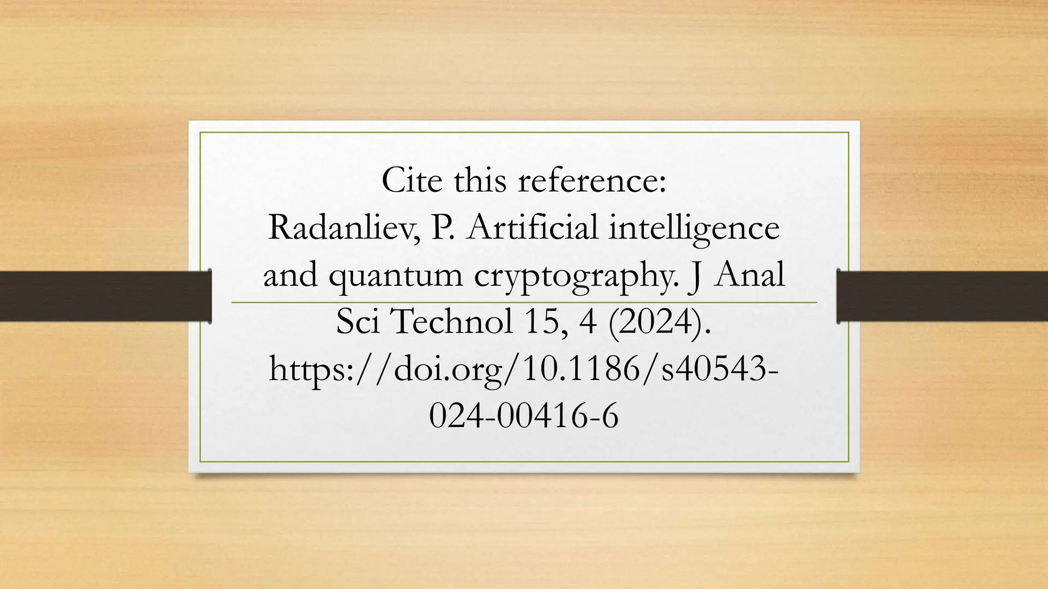 Artificial Intelligence and Quantum Cryptography | PPTX