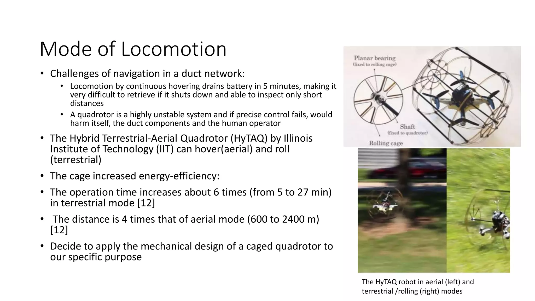 Caged Quadrotor Drone for Inspection of HVAC Ducts | PPTX