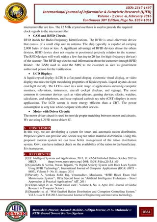 RFID Based Smart Ration System | PDF