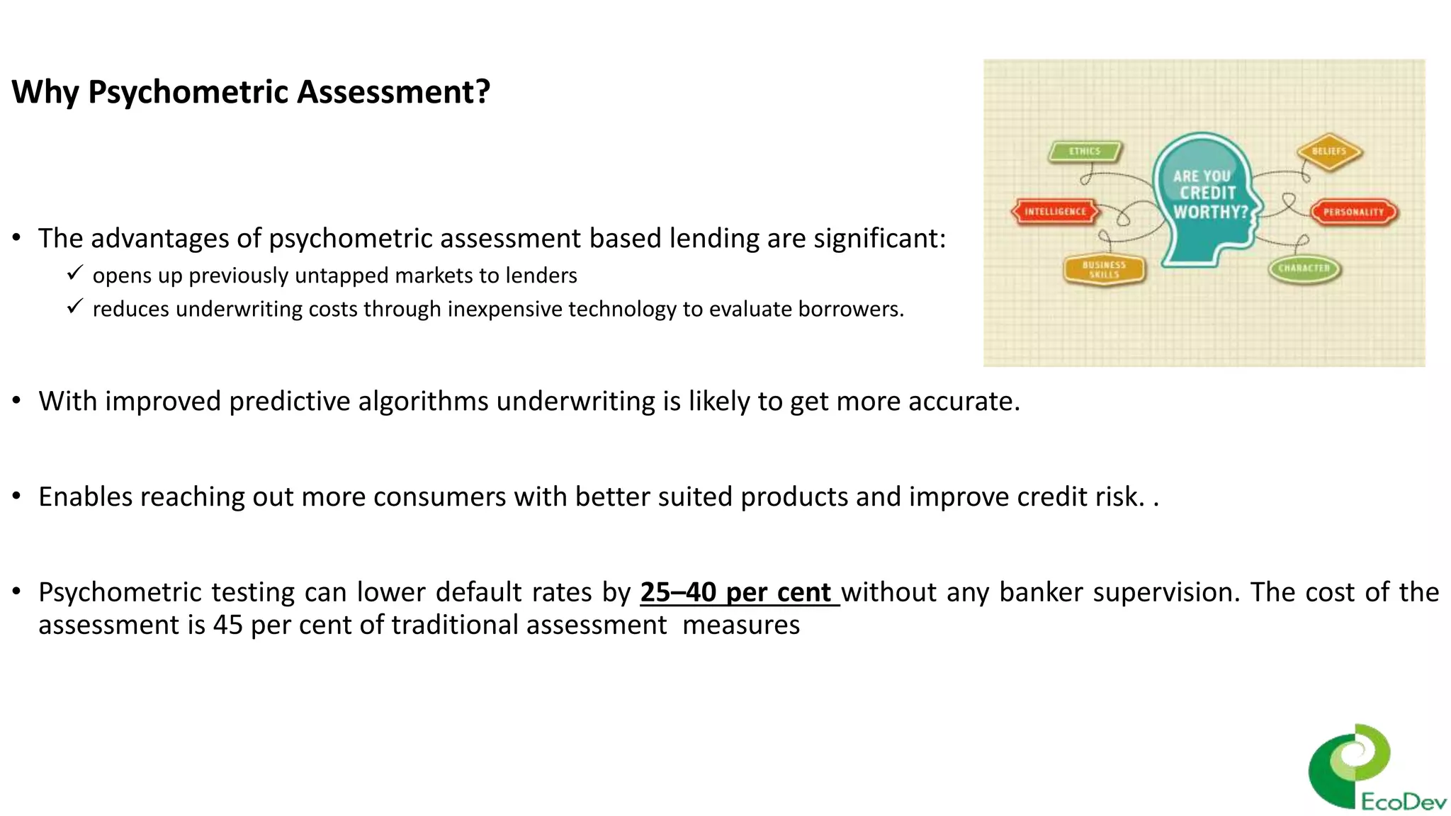 profiling creditworthiness &entrepreneurship using psychometric tools | PPT