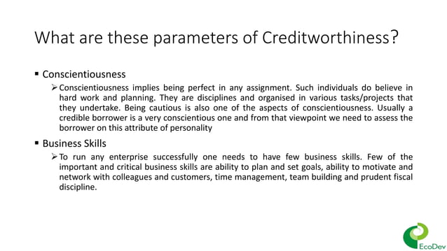 profiling creditworthiness &entrepreneurship using psychometric tools | PPT
