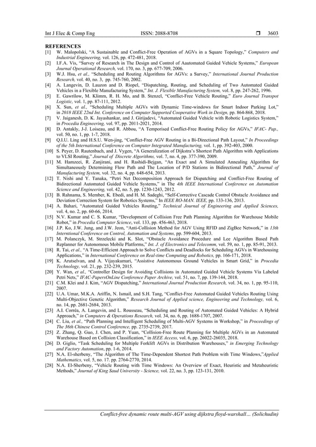 Conflict Free Dynamic Route Multi Agv Using Dijkstra Floyd Warshall Hybrid Algorithm With Time