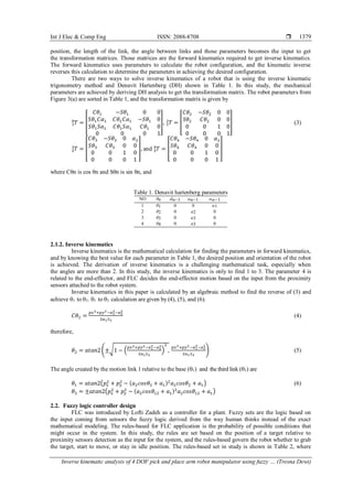 Inverse kinematic analysis of 4 DOF pick and place arm robot manipulator using fuzzy logic ...