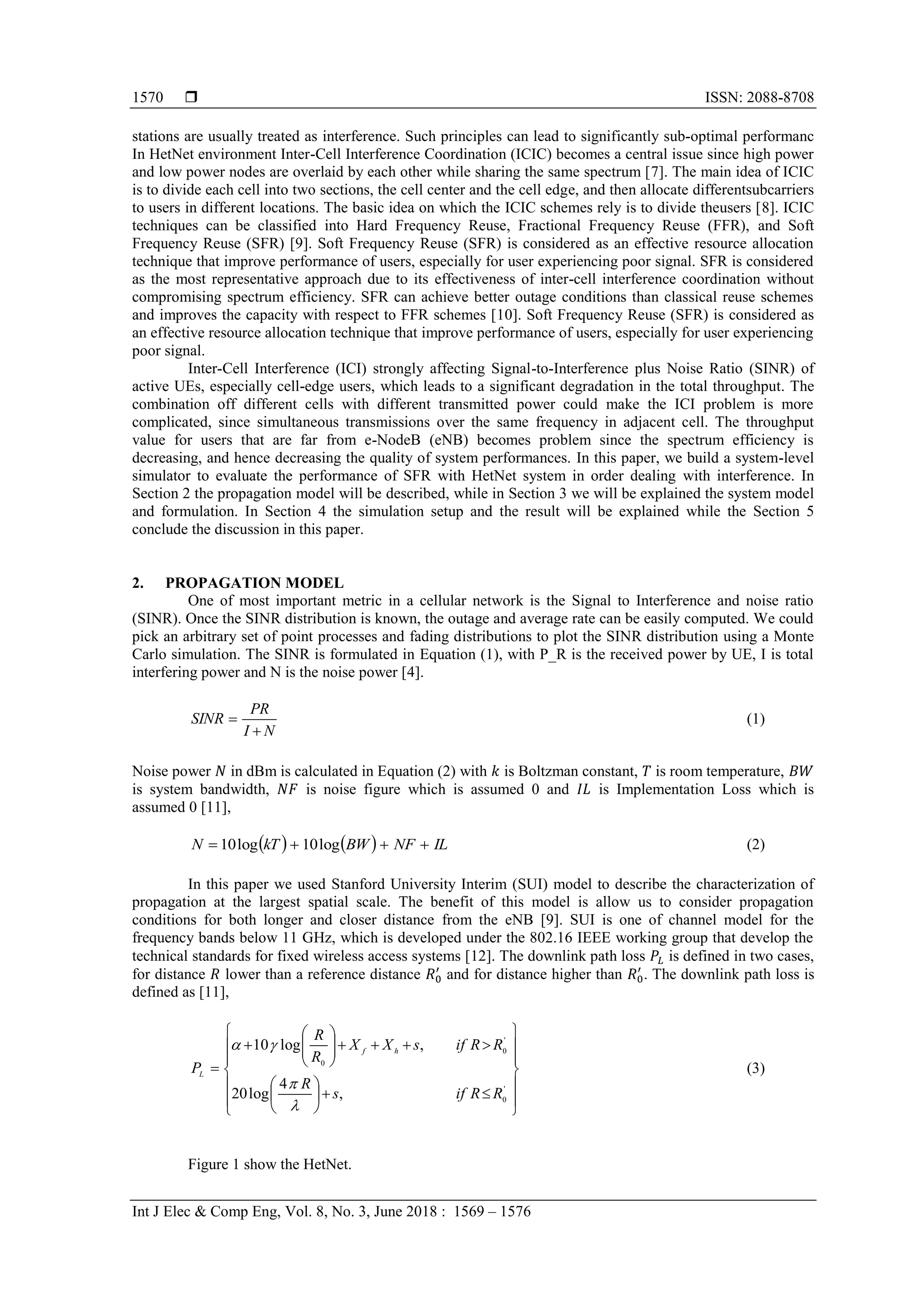 Soft Frequency Reuse (SFR) in LTE-A Heterogeneous Networks based upon Power Ratio Evaluation | PDF