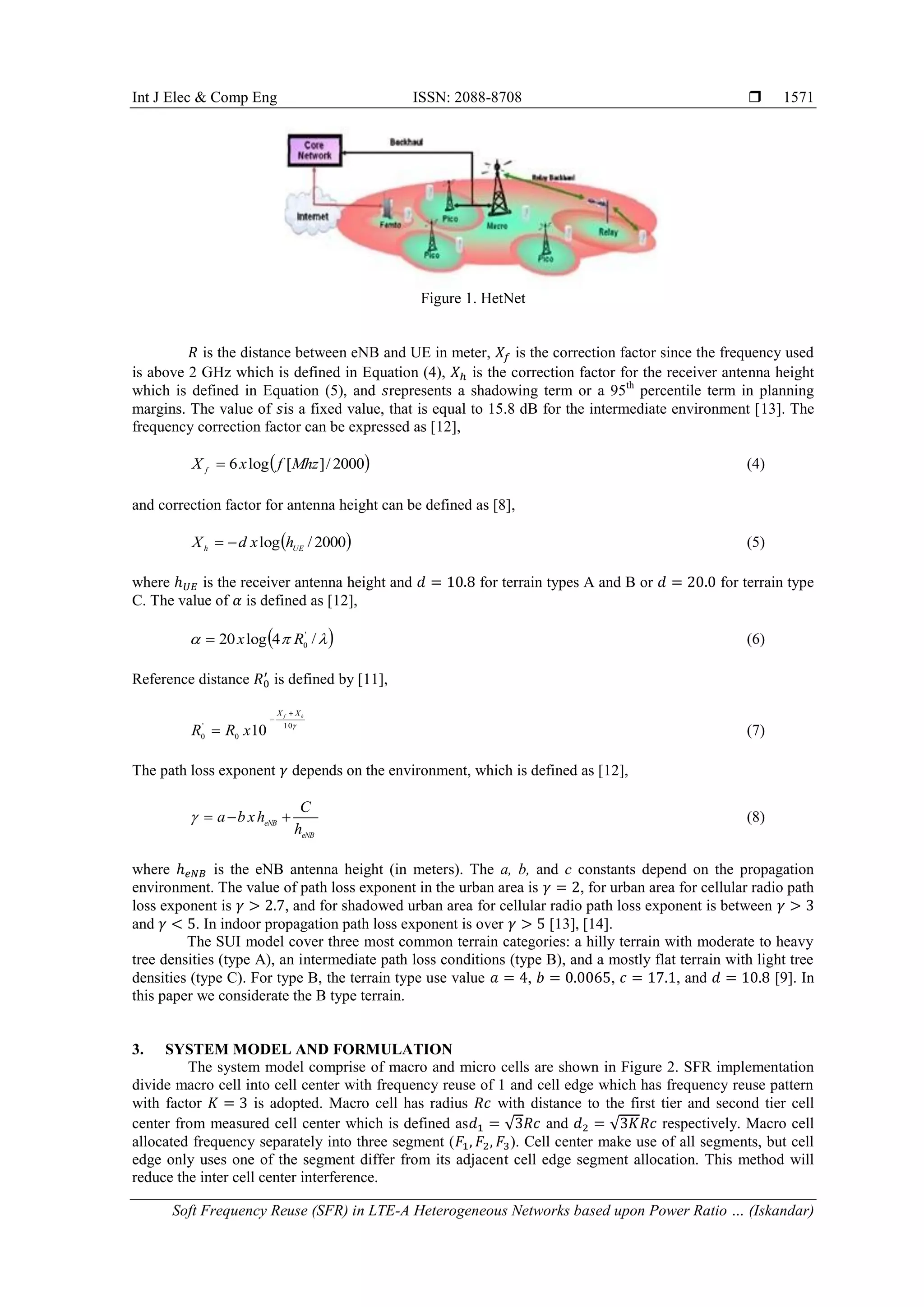 Soft Frequency Reuse (SFR) in LTE-A Heterogeneous Networks based upon Power Ratio Evaluation | PDF