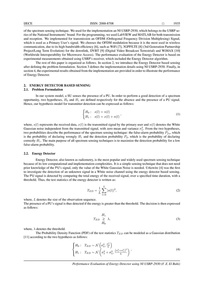 Performance Evaluation Of Energy Detector Based Spectrum Sensing For