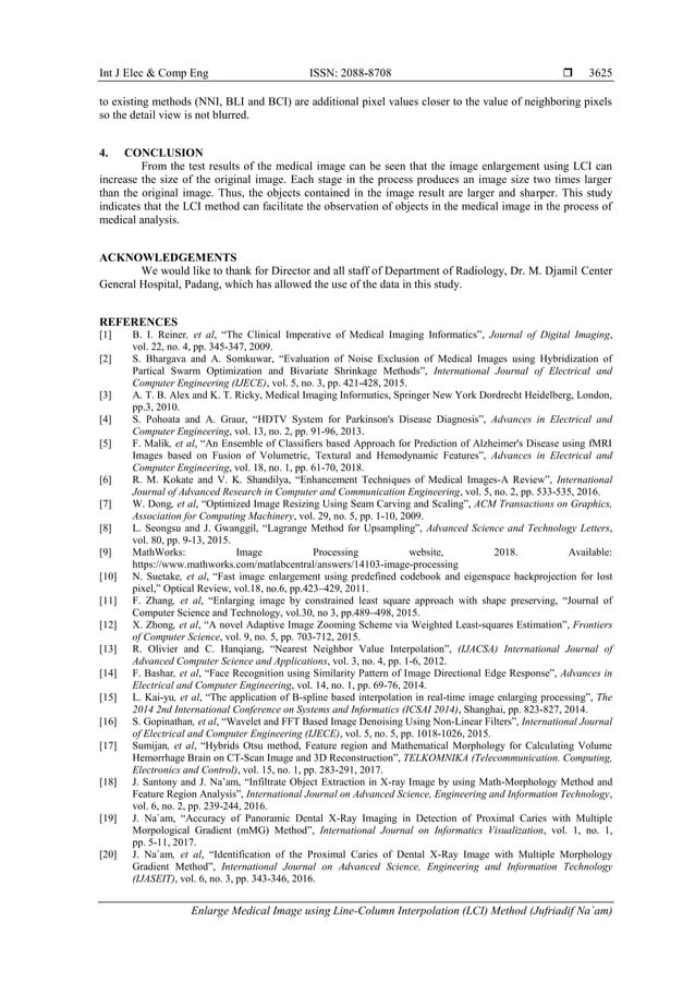 Enlarge Medical Image using Line-Column Interpolation (LCI) Method | PDF