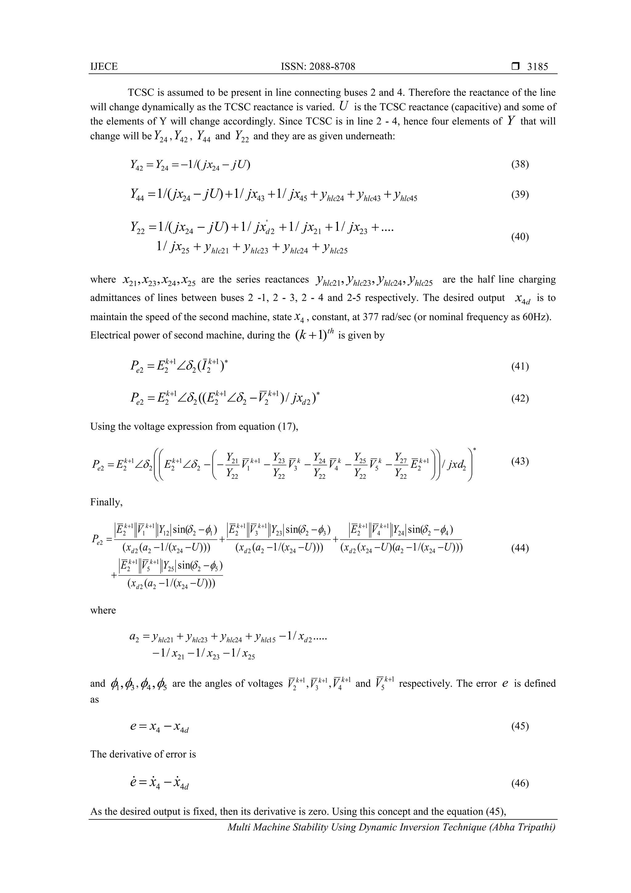 Multi-Machine Stability Using Dynamic Inversion Technique | PDF