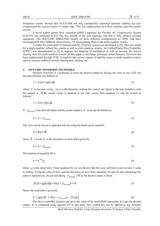 Multi-Machine Stability Using Dynamic Inversion Technique | PDF