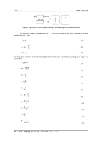 Inter-connected coupled lines resonator topology for bandpass filter ...