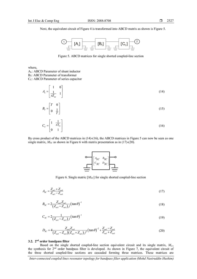 Inter-connected coupled lines resonator topology for bandpass filter ...