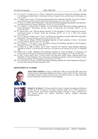 A hybrid approach for scheduling applications in cloud computing environment | PDF