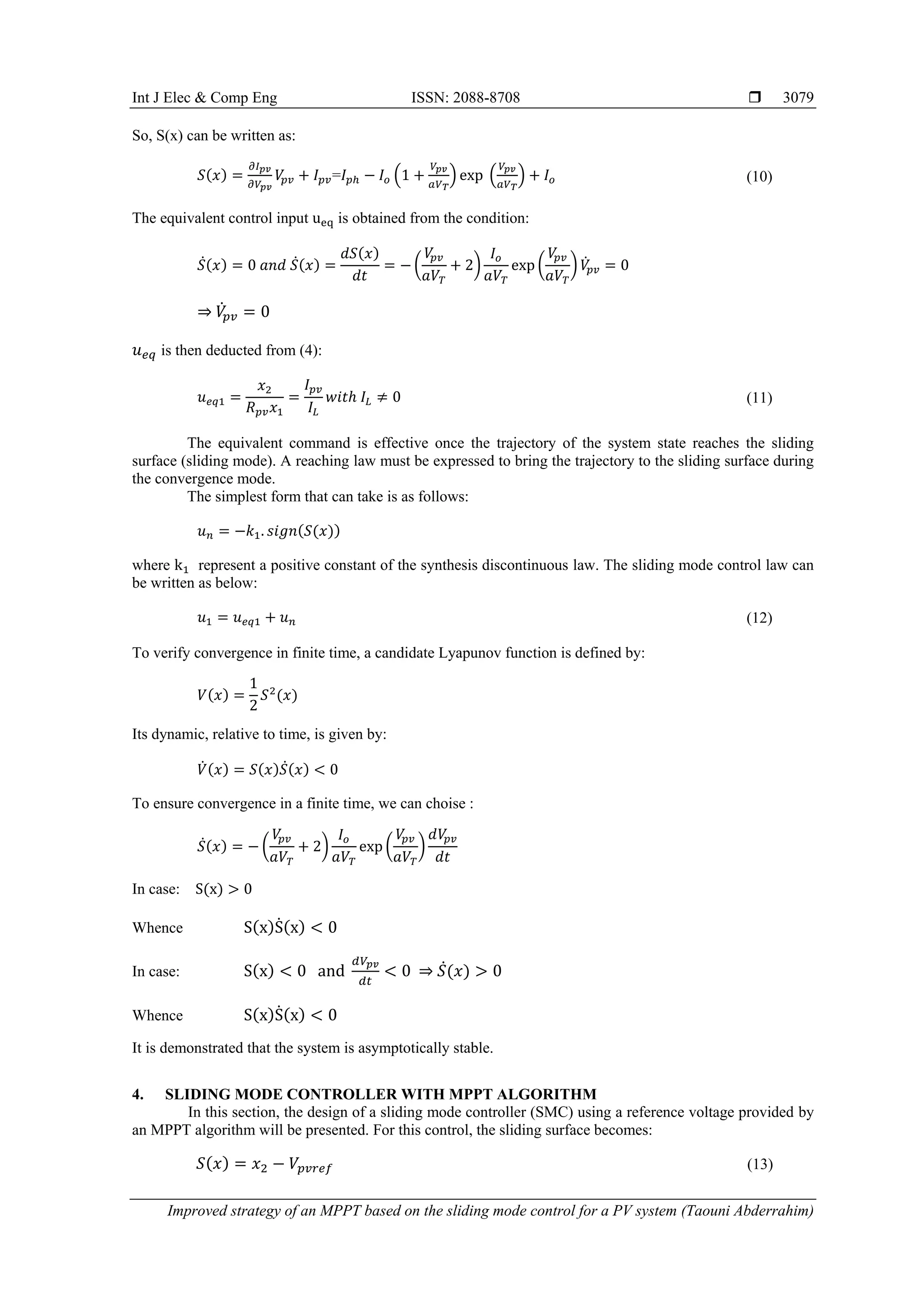 Improved strategy of an MPPT based on the sliding mode control for a PV ...