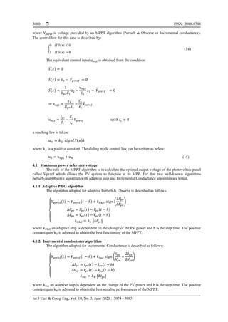 Improved strategy of an MPPT based on the sliding mode control for a PV ...