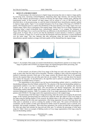 Calculating the area of white spots on the lungs of patients with COVID-19 using the Sauvola ...