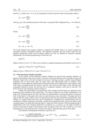 Mathematical modeling and kinematic analysis of 5 degrees of freedom serial link manipulator for ...