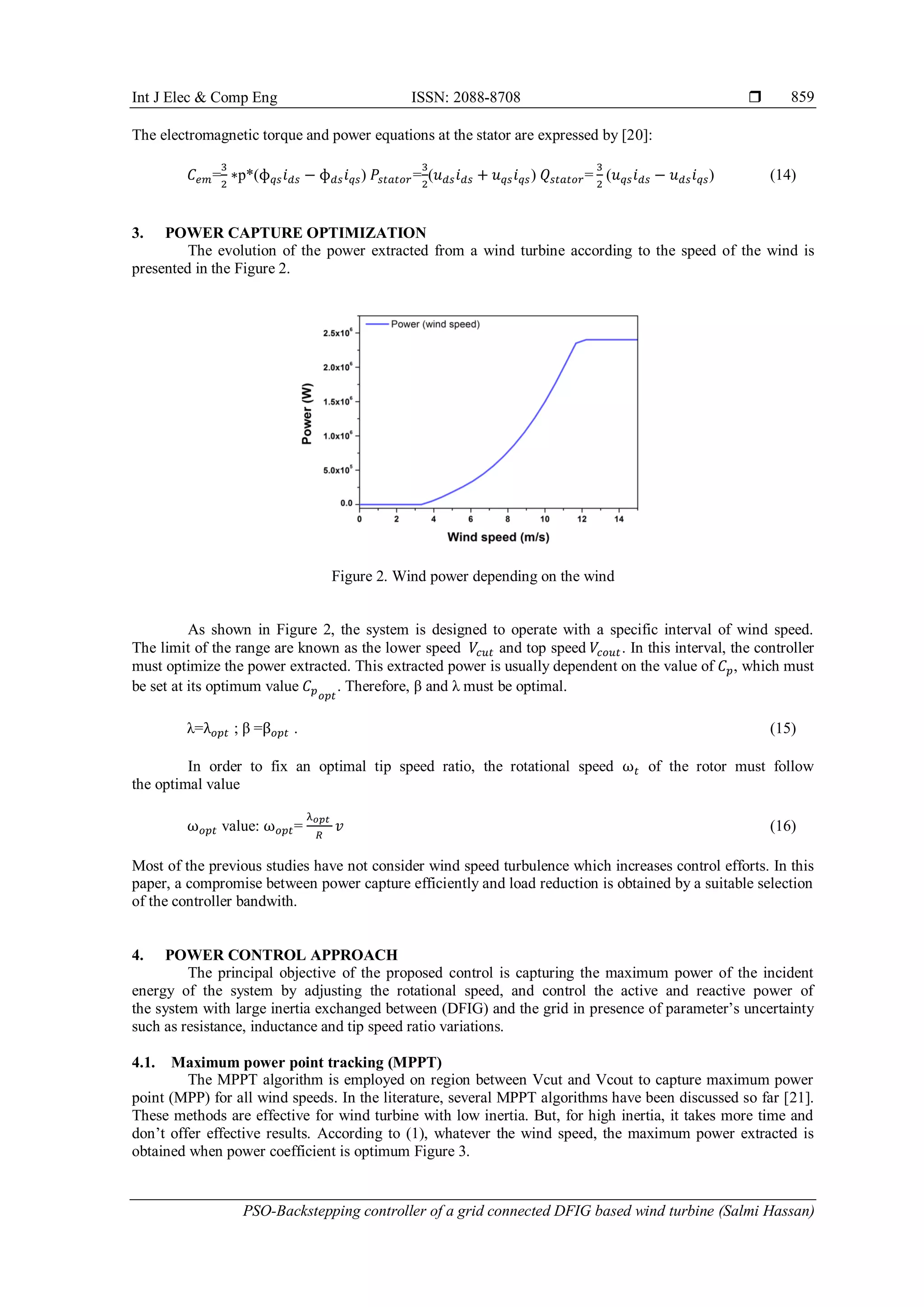 PSO-Backstepping controller of a grid connected DFIG based wind turbine | PDF