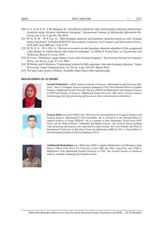 Video Shot Boundary Detection Using The Scale Invariant Feature Transform and RGB Color Channels ...