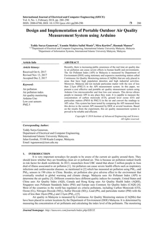 Design and Implementation of Portable Outdoor Air Quality Measurement ...