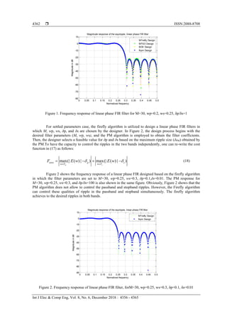 Linear Phase FIR Low Pass Filter Design Based on Firefly Algorithm | PDF