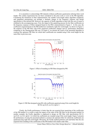 Linear Phase FIR Low Pass Filter Design Based on Firefly Algorithm | PDF