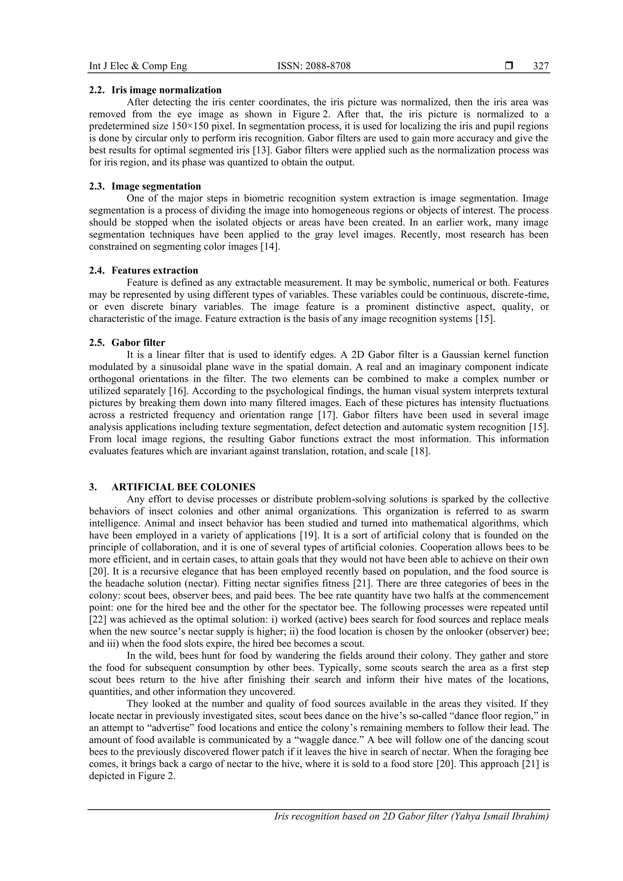 Iris recognition based on 2D Gabor filter | PDF