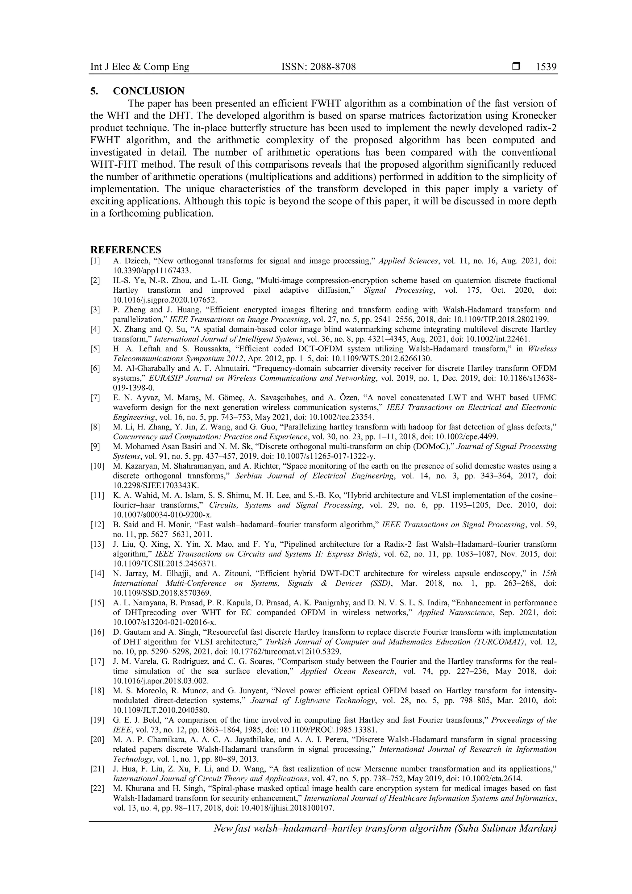 New Fast Walsh Hadamard Hartley Transform Algorithm Pdf