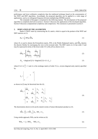 New fast Walsh–Hadamard–Hartley transform algorithm | PDF | Physics | Science