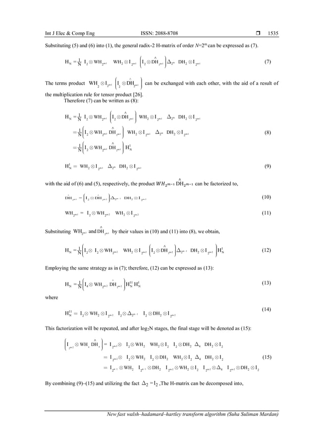 New Fast Walsh Hadamard Hartley Transform Algorithm Pdf