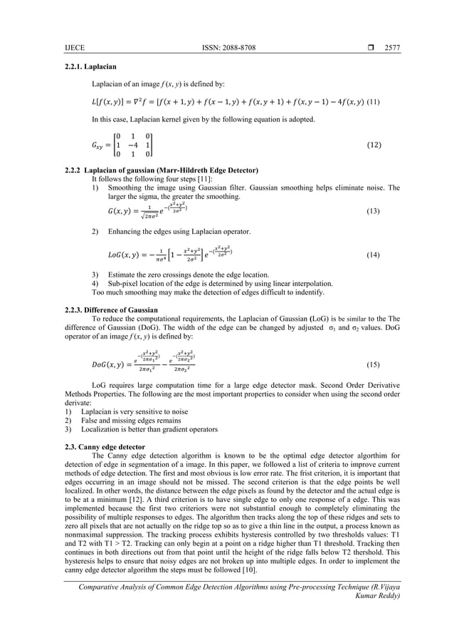 Comparative Analysis Of Common Edge Detection Algorithms Using Pre