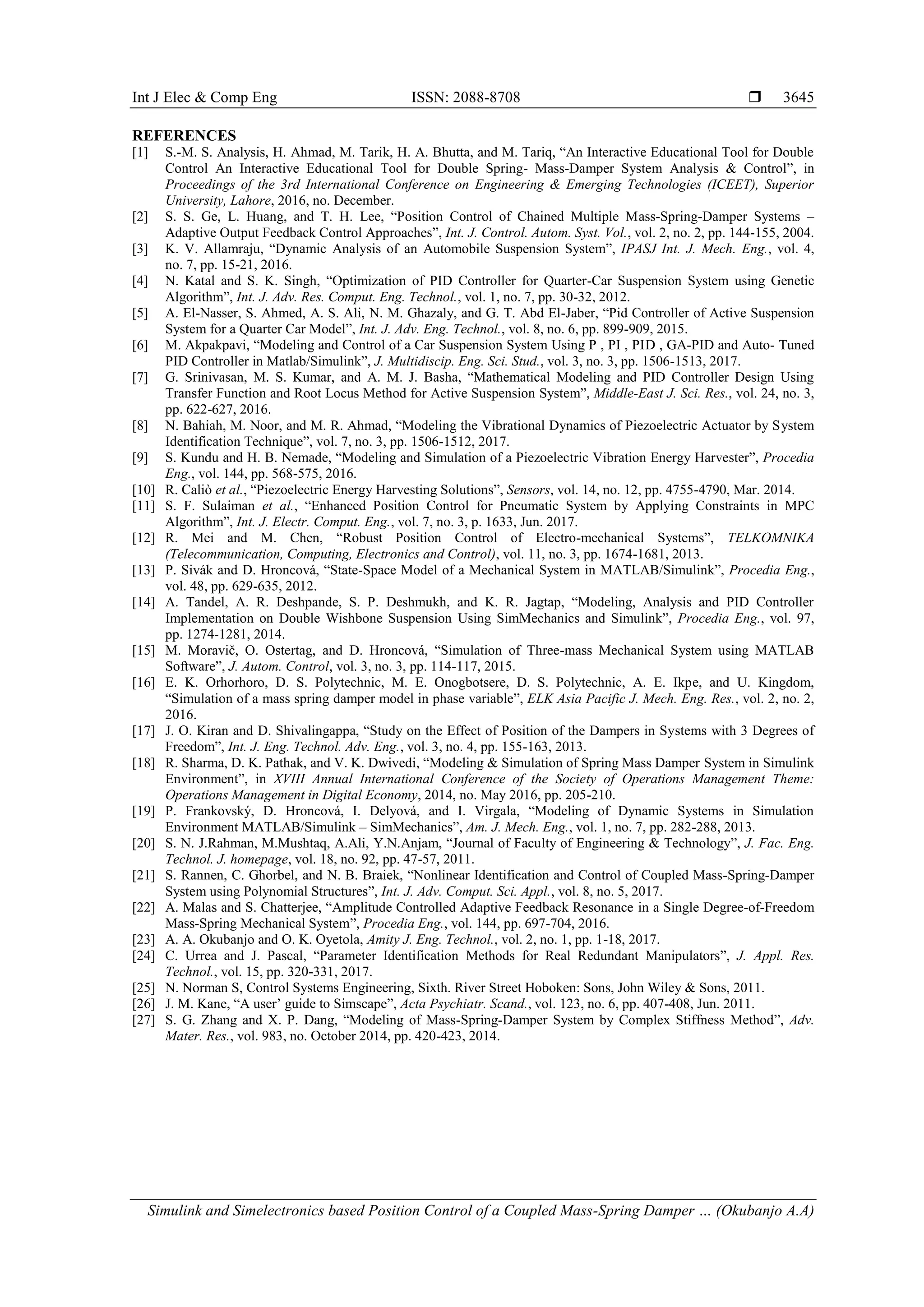 Simulink and Simelectronics based Position Control of a Coupled Mass ...