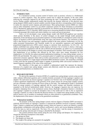 Simulink and Simelectronics based Position Control of a Coupled Mass ...