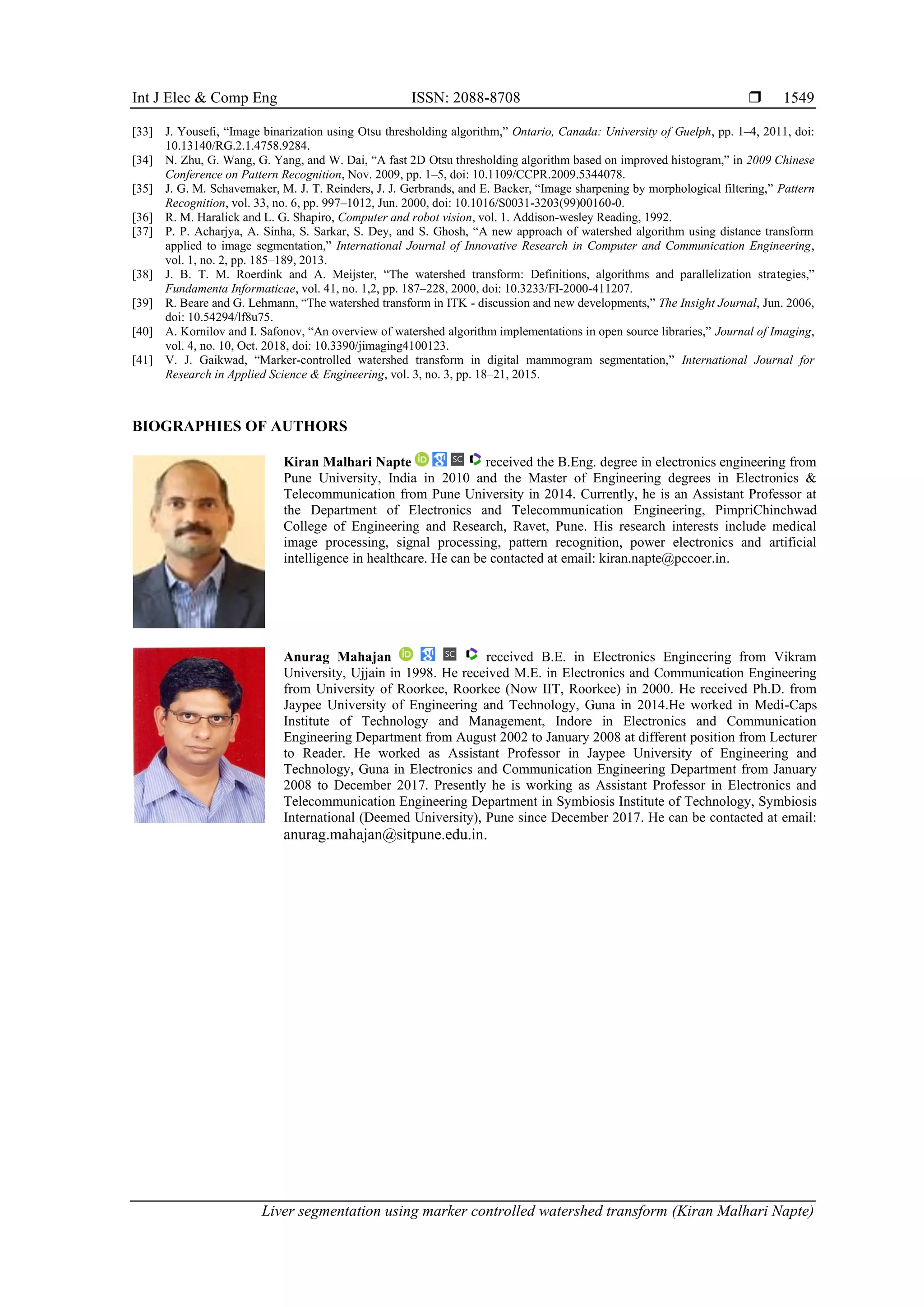Liver Segmentation Using Marker Controlled Watershed Transform Pdf