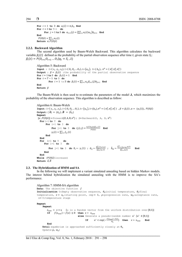 A Self-Tuned Simulated Annealing Algorithm using Hidden Markov Mode | PDF