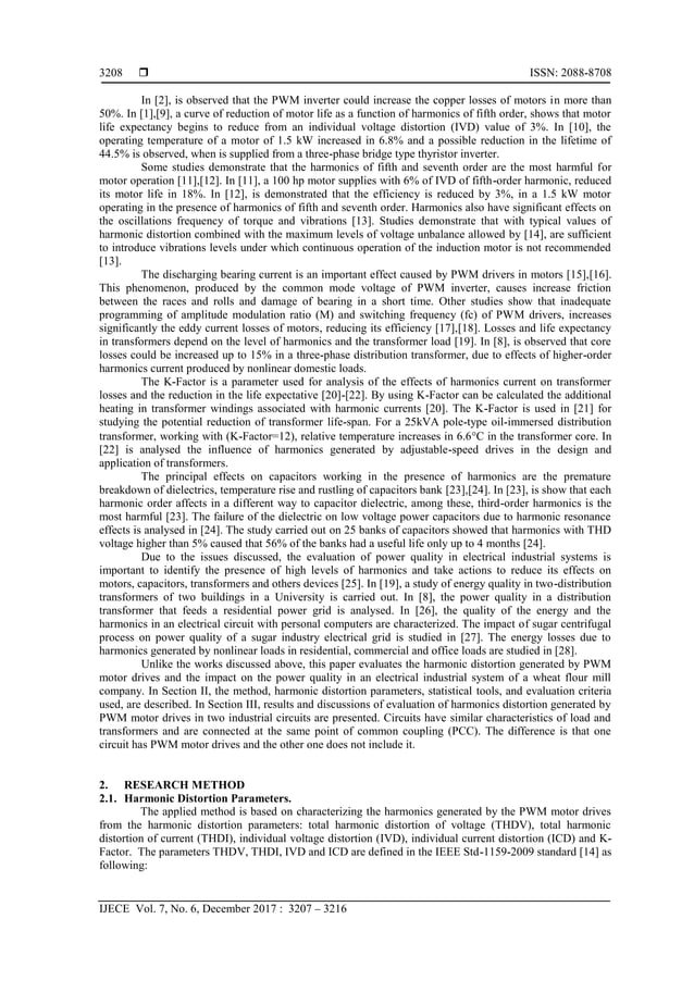 Harmonic Distortion Evaluation Generated by PWM Motor Drives in Electrical Industrial Systems | PDF