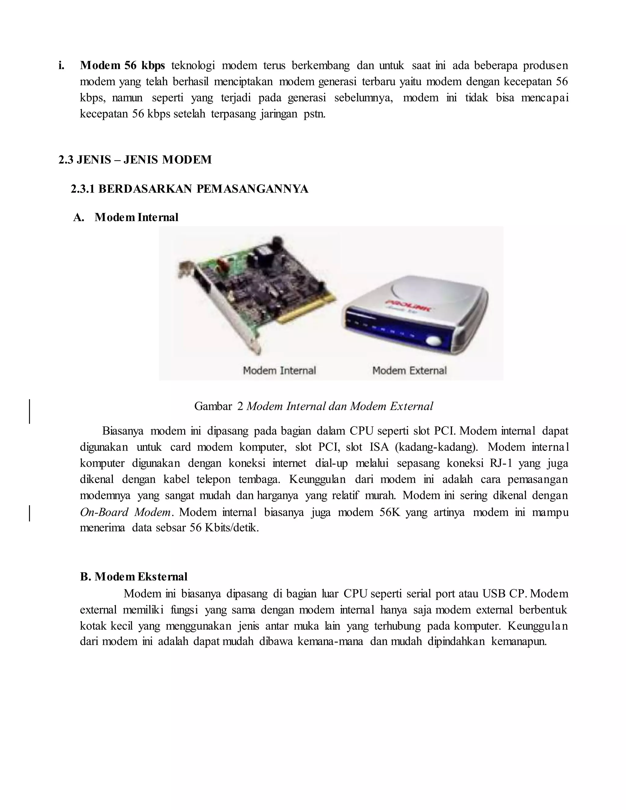 Makalah Pariferal Komputer "Modem" + Cover + Daftar Isi + Track | DOCX