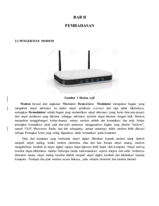 Makalah Pariferal Komputer "Modem" + Cover + Daftar Isi + Track | DOCX