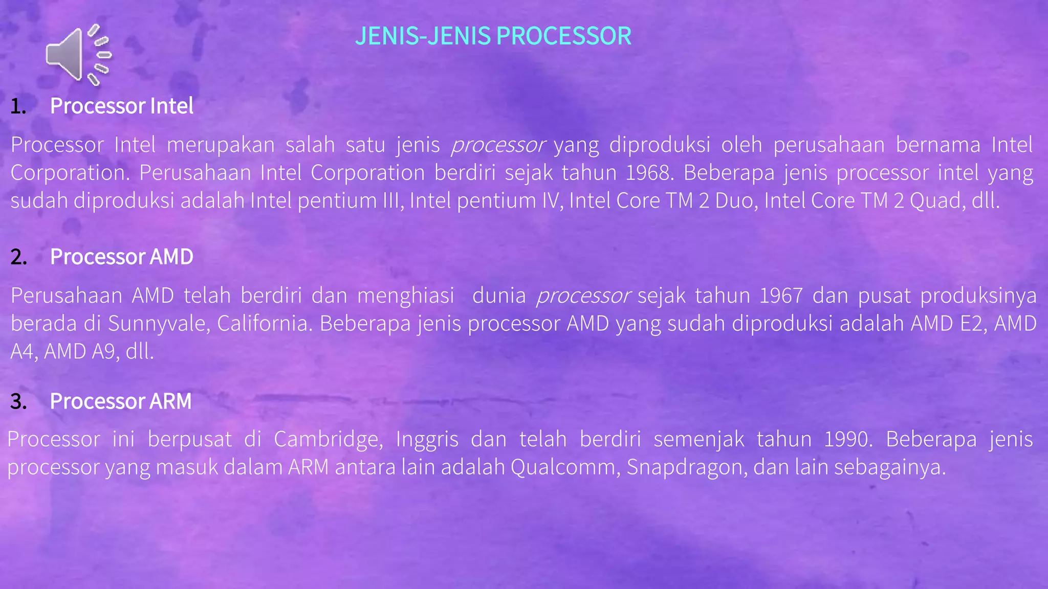 PPT PERKEMBANGAN PROCESSOR | PPTX