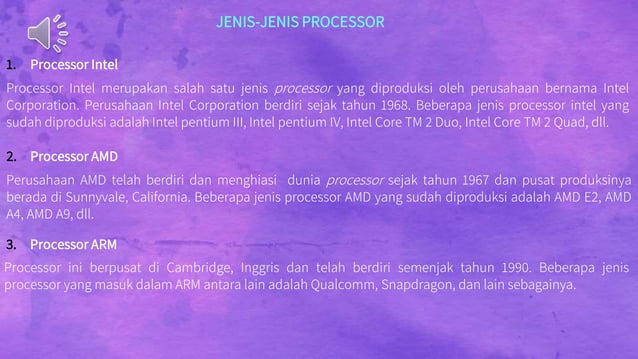 PPT PERKEMBANGAN PROCESSOR | PPTX
