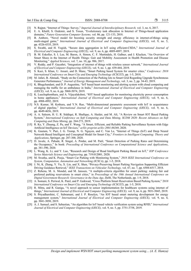 Design and implement WSN/IOT smart parking management system using microcontroller | PDF