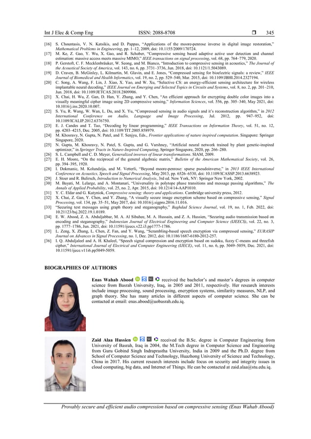 Provably secure and efficient audio compression based on compressive sensing | PDF