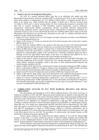 Survey on electrocardiography signal analysis and diabetes mellitus ...