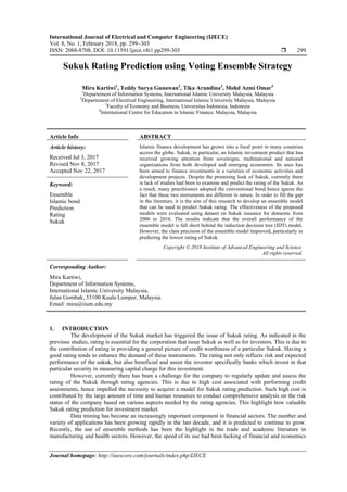 Sukuk Rating Prediction using Voting Ensemble Strategy | PDF
