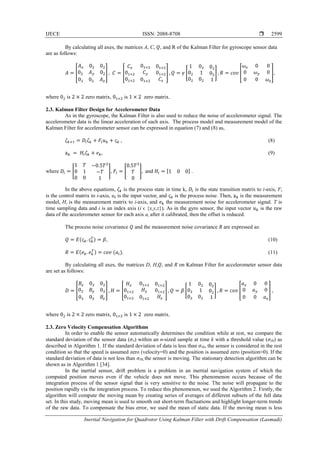 Inertial Navigation for Quadrotor Using Kalman Filter with Drift Compensation | PDF