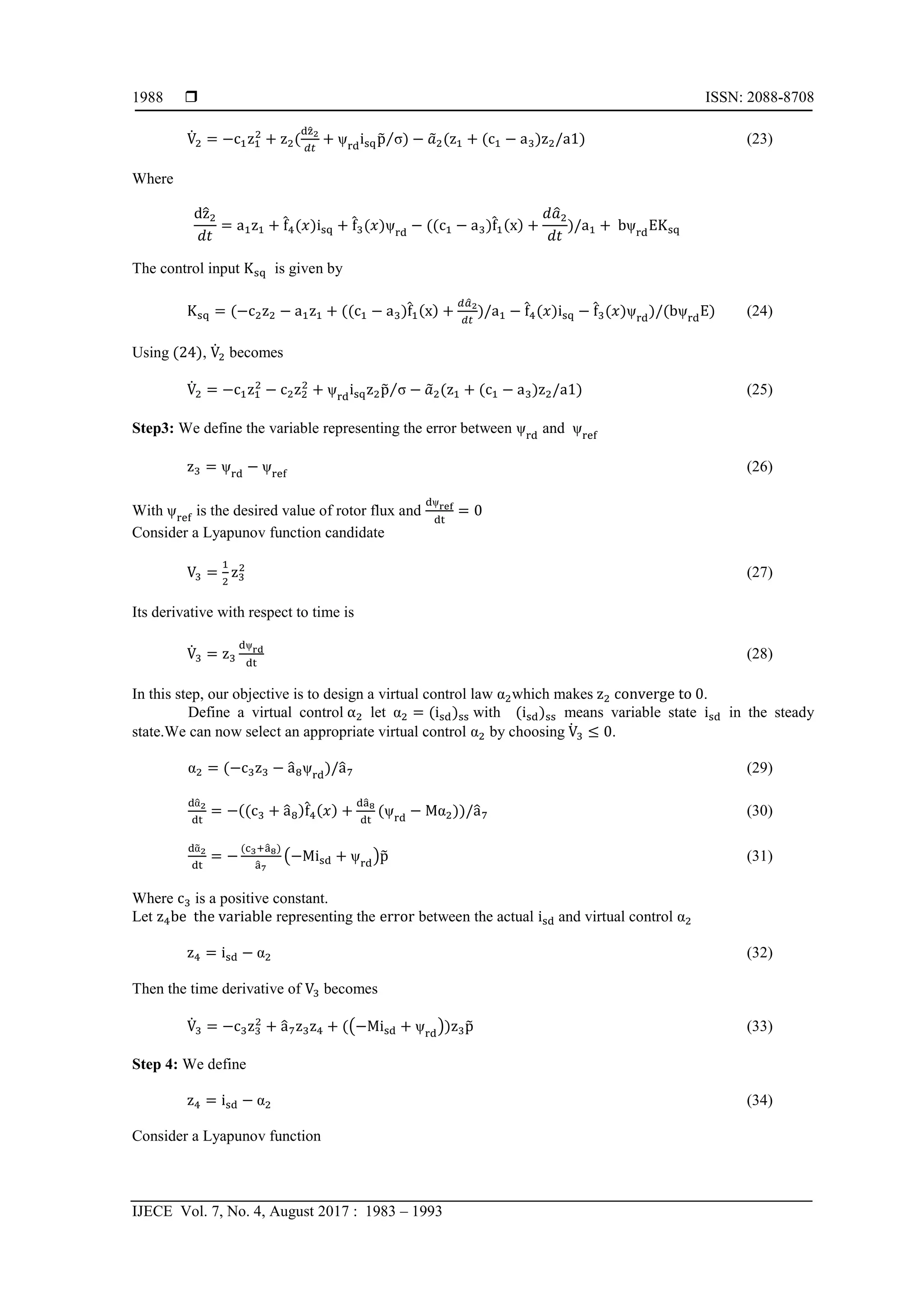 A New Induction Motor Adaptive Robust Vector Control Based On Backstepping Pdf