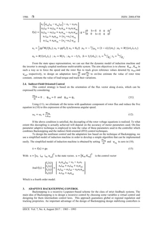 A New Induction Motor Adaptive Robust Vector Control based on Backstepping | PDF