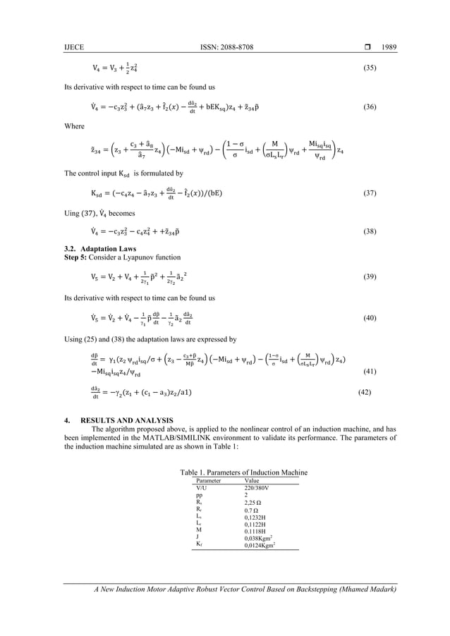 A New Induction Motor Adaptive Robust Vector Control based on Backstepping | PDF