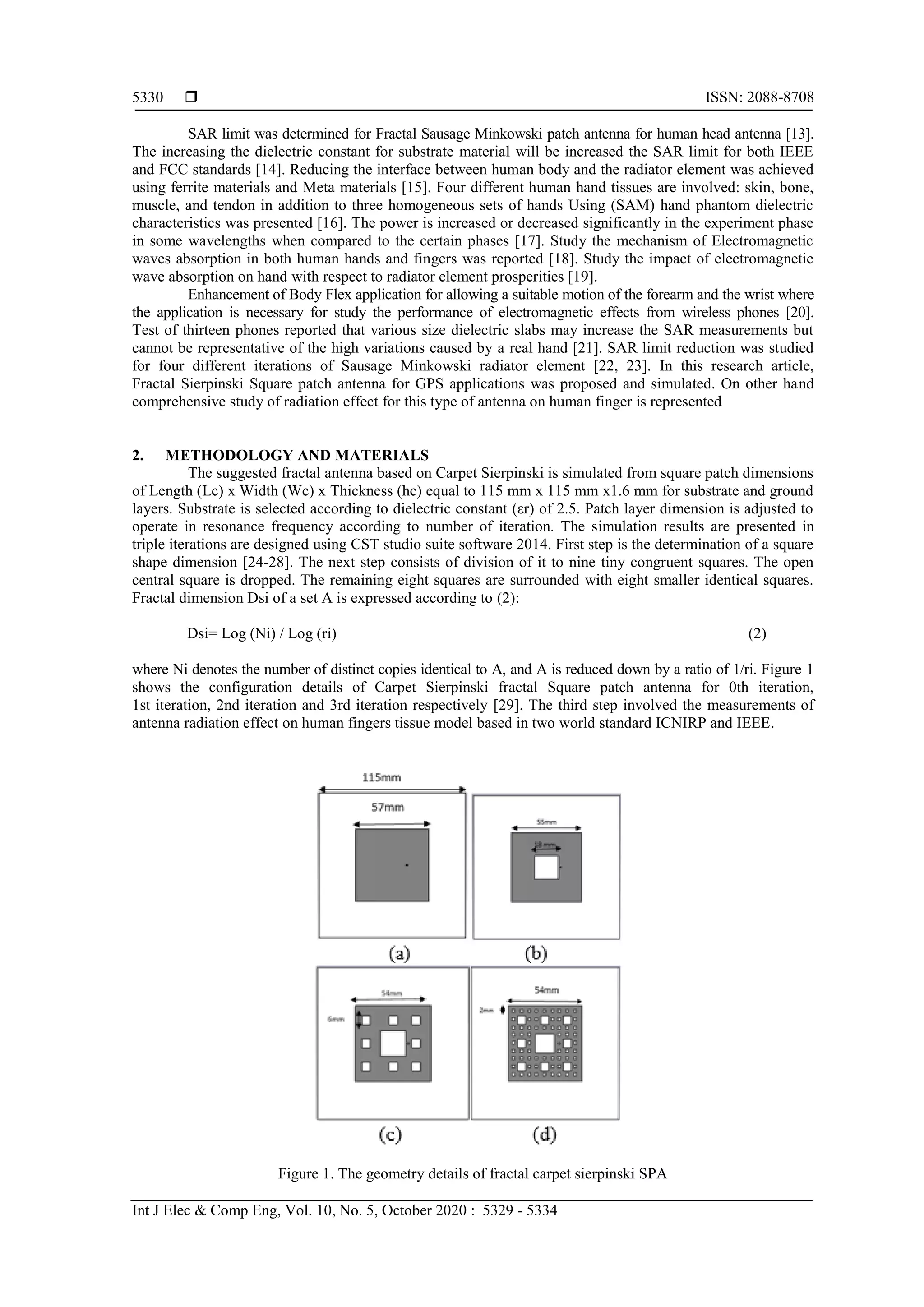 Radiation effect of fractal sierpinski square patch antenna | PDF